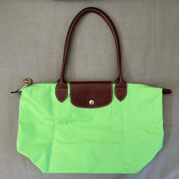 Longchamp | Bags | Longchamps Neon Le Pliage Lime Green Folding ...
